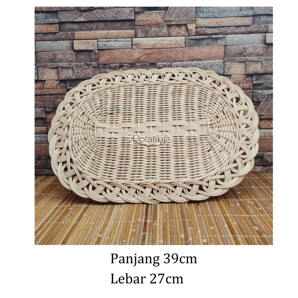 Jual Placemate Oval Rotan Alas Tatakan Piring Gelas Properti Aksesoris ...