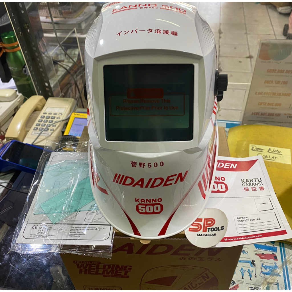 Jual HELM TOPENG KEDOK LAS OTOMATIS AUTODARKNESS DAIDEN KANNO 500 PUTIH ...