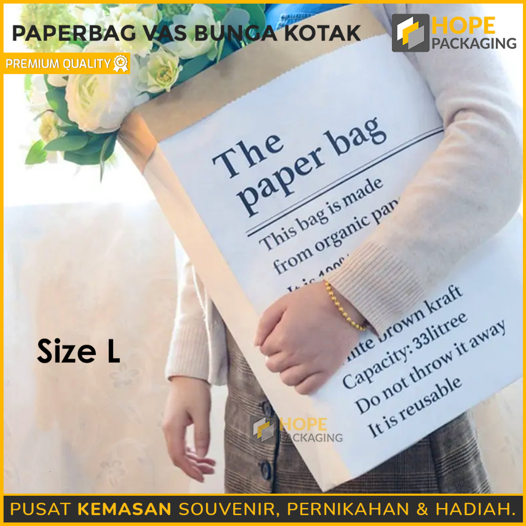 Jual Paperbag Vas Bunga Kotak / Paper Bag Bunga Kotak Bunga Decor ...
