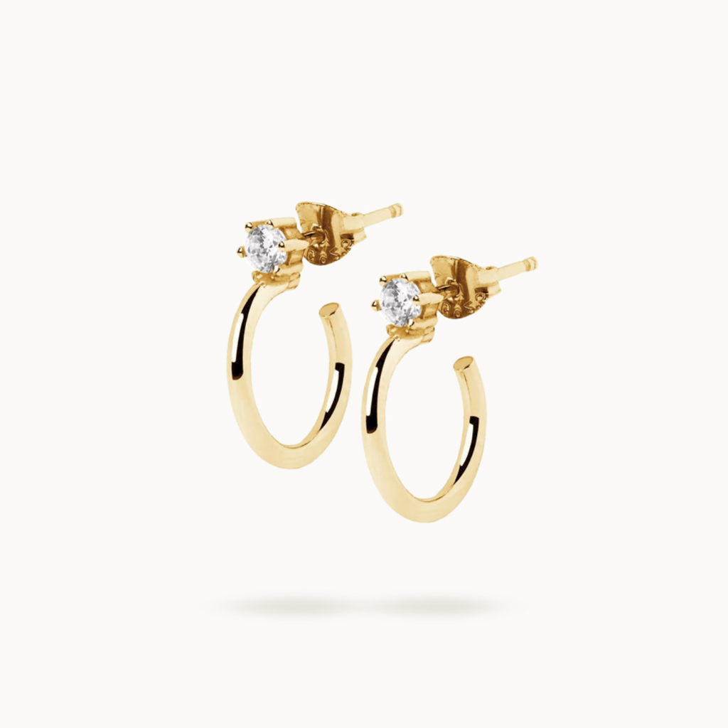 Jual ANDALL - Kendall Prong Hoop Errings [925 Sterling Silver With 18K ...