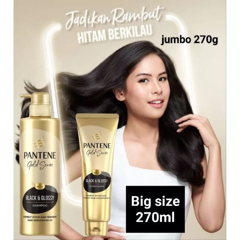 Jual pantene gold series black glossy shampoo ukuran 270ml | Shopee Indonesia