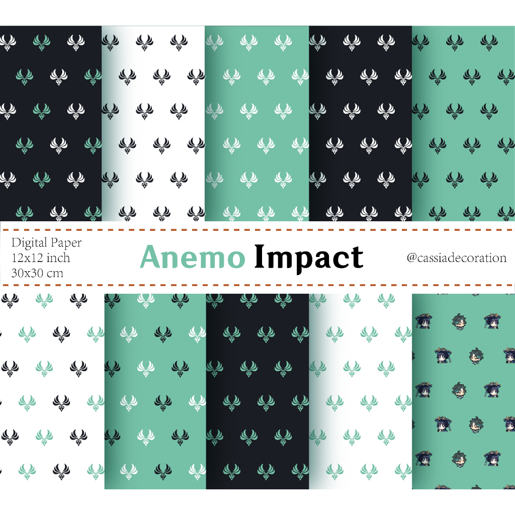 Jual Anemo Impact DIGITAL PAPER Genshin Impact Elemental Series for ...