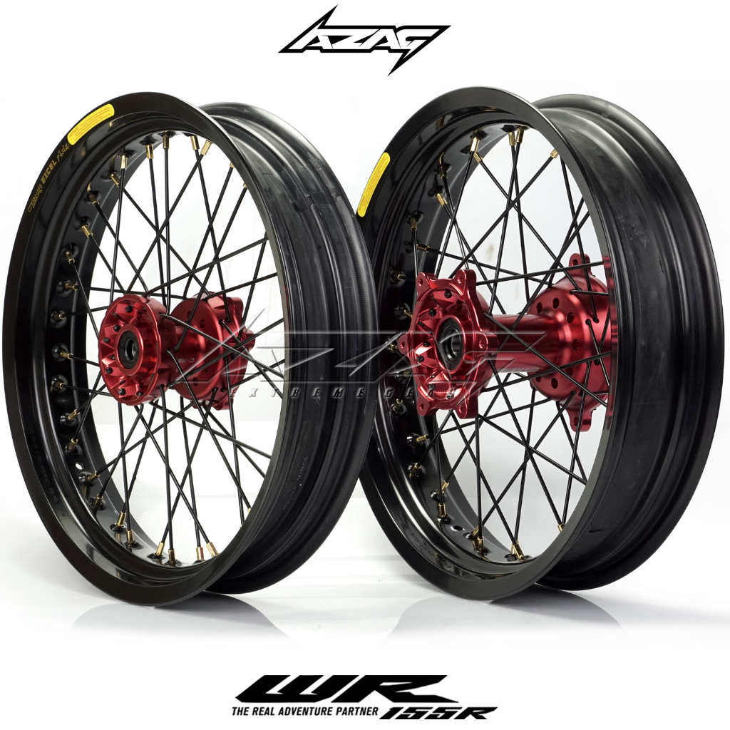 Jual velg set yamaha wr 155 modif supermoto ring 17 excel scarlet cnc ...