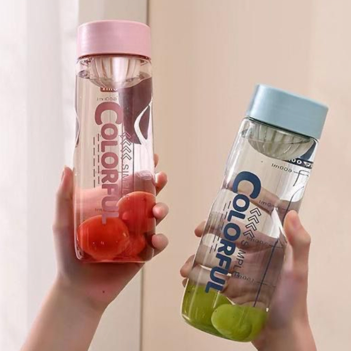 Jual Botol Plastik Minum Simple Colorful Botol Tenteng Silikon 700ML ...