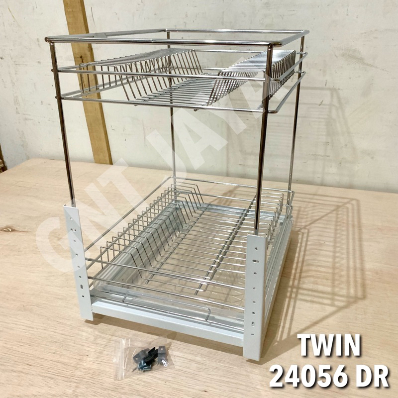 Jual RAK PIRING 24056 DR double atas bawah + tatakan plastik twin tmb ...