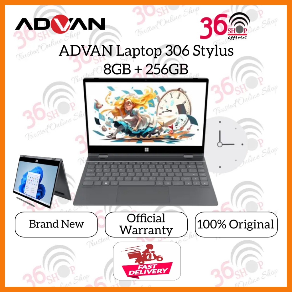Jual ADVAN Laptop 360 Stylus 8GB+256GB 2in1 Touchscreen - Intel i3 14.1 ...