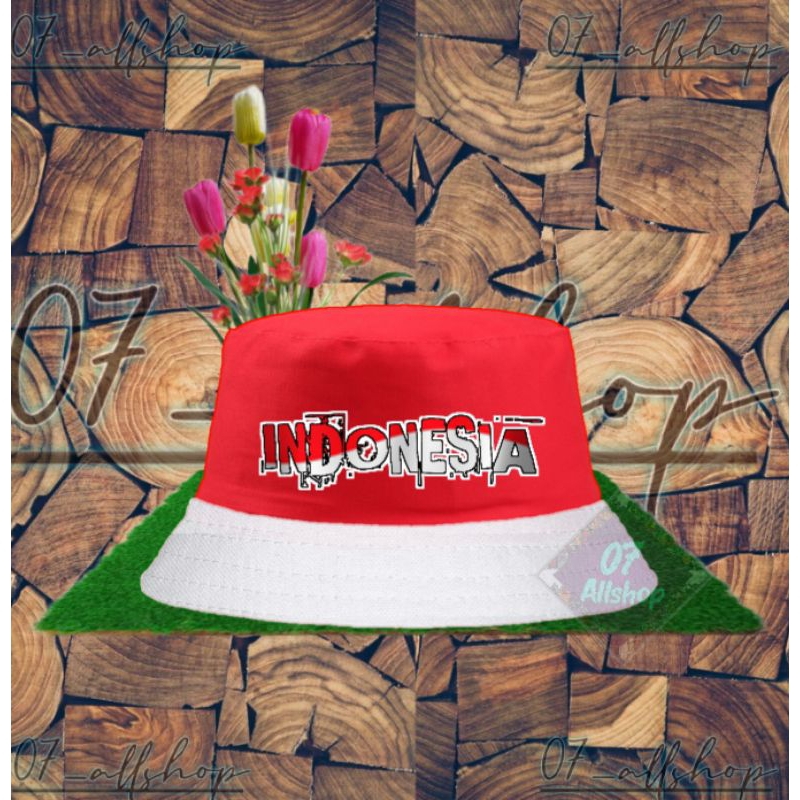 Jual Topi Bucket Hat Pria Wanita Unisex Distro GARUDA INDONESIA MERAH ...
