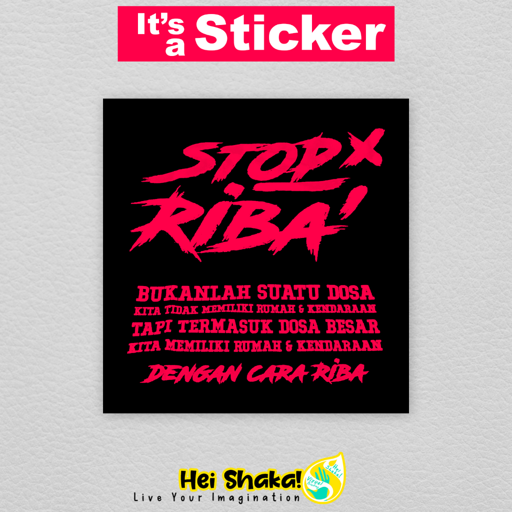 Jual Stiker Stop Riba Sticker Kata Muslim Dakwah Islam Vinyl Anti Air ...
