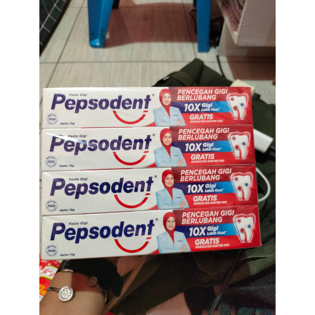 Jual Pepsodent Merah putih 75gr pasta gigi pencegah Gigi berlubang ...