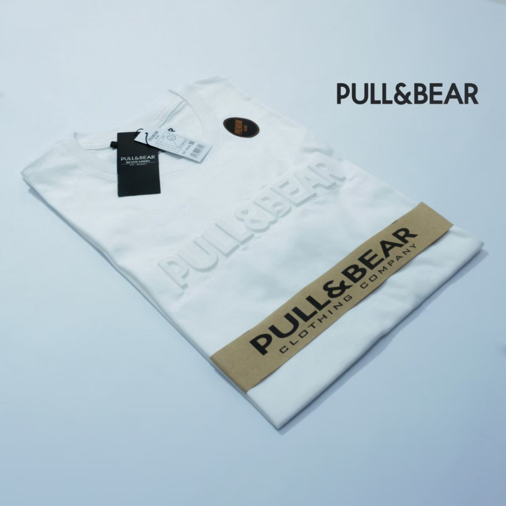 Jual T-Shirt Pull & Bear Embos Timbul Maroon DEWASA l Kaos Pull and ...