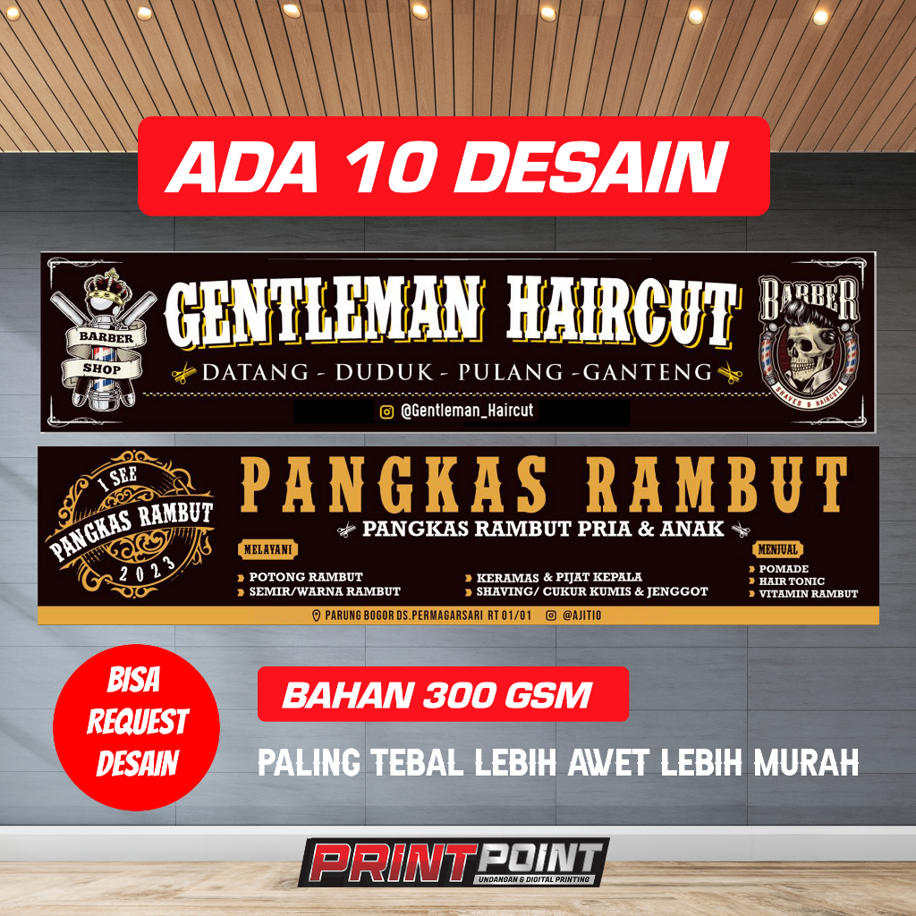 Jual Banner Spanduk BARBERSHOP PANGKAS RAMBUT TUKANG CUKUR SIMPEL KEREN ...