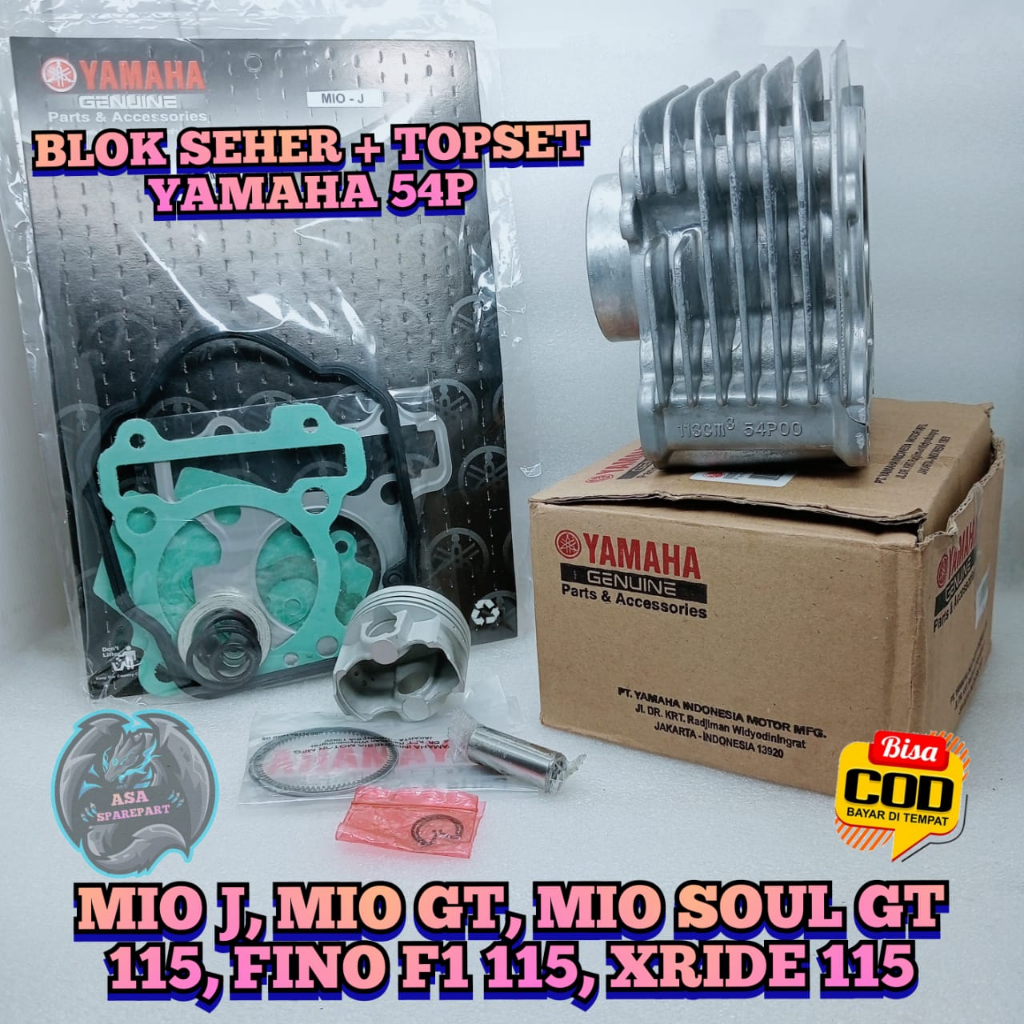 Jual BLOK + SEHER SET + TOPSET 54P Motor Yamaha MIO J , MIO GT , MIO SOUL GT 115 , FINO FI ...