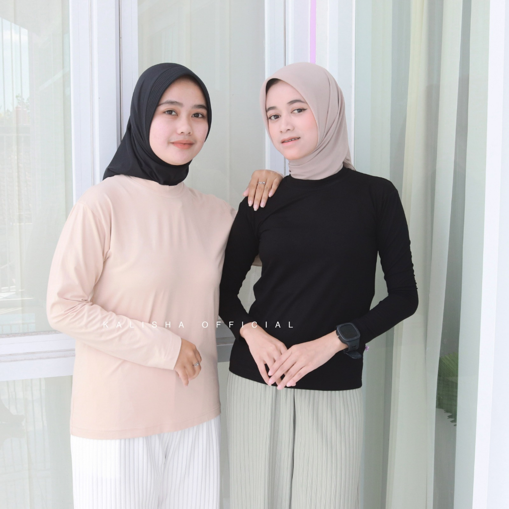 Jual Manset Badan Wanita Muslim Lengan Panjang Manset Baju Polos M L XL ...