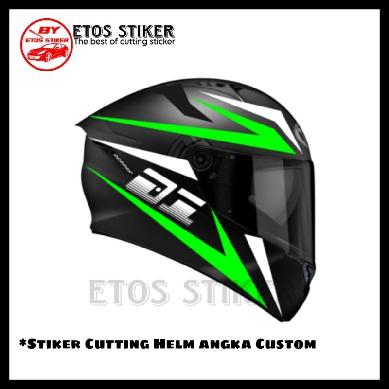 Jual Stiker Helm Custom Angka cutting sticker Helm Full Face | Shopee ...