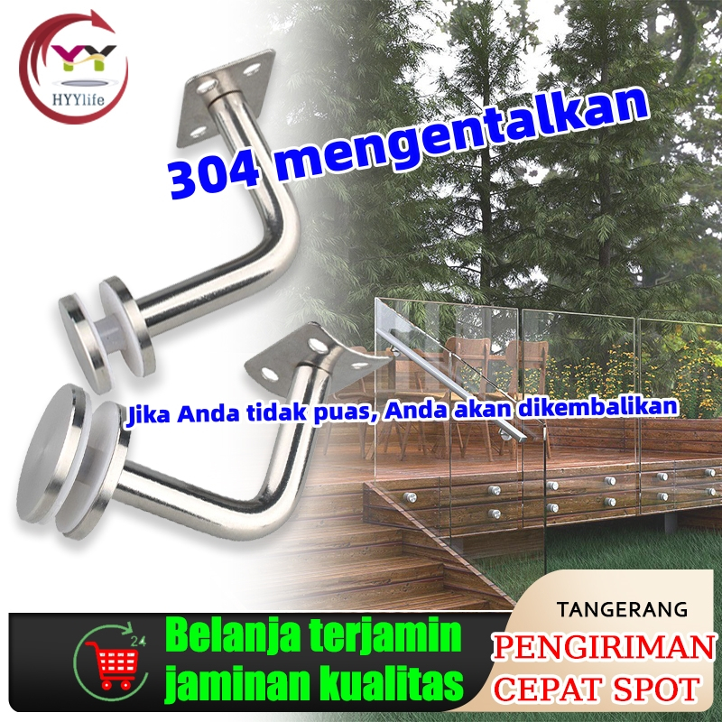 Jual Glass Hand Rail Connector Stainless Steel Tangga Kaca Lurus ...