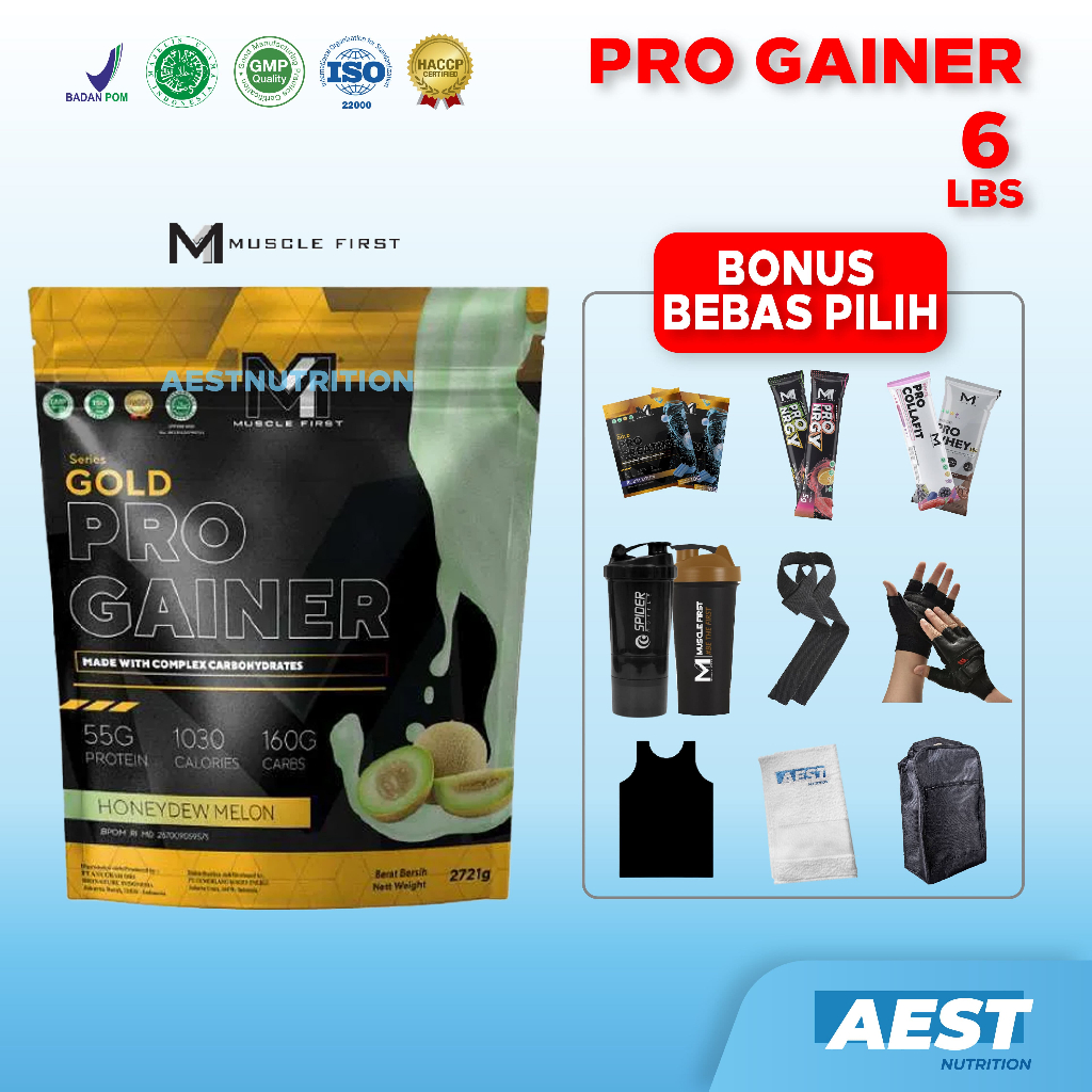 Jual Muscle First M1 Pro Gainer 6 lbs Susu Protein Bulking Penggemuk ...