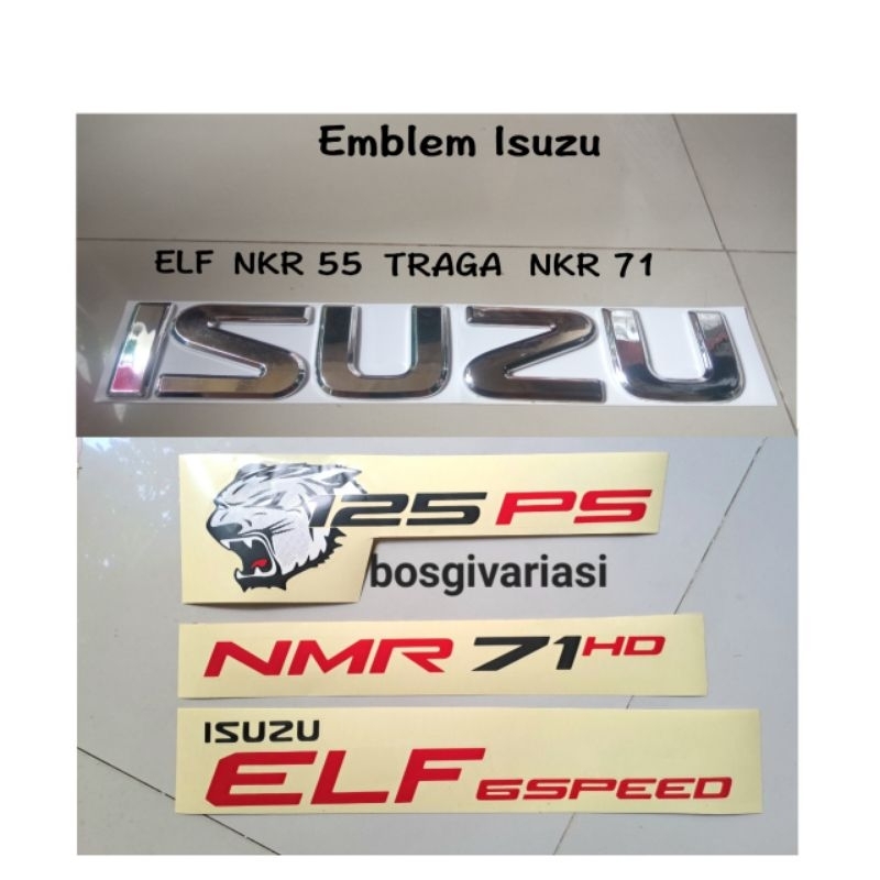 Jual stiker emblem isuzu elf nmr 71hd isuzu elf 6speed macan elf 125ps ...