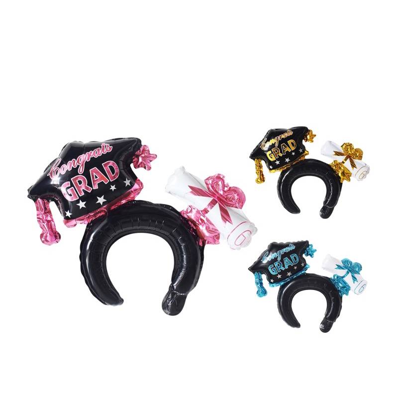 Jual Balon bando karakter wisuda graduation toga pink biru gold ...