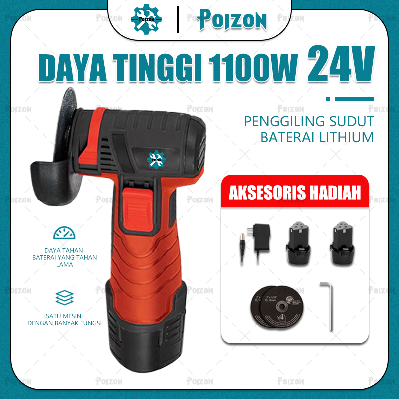 Jual Poizon Mesin Gerinda Cordless Gerinda Baterai Angle Grinder ...