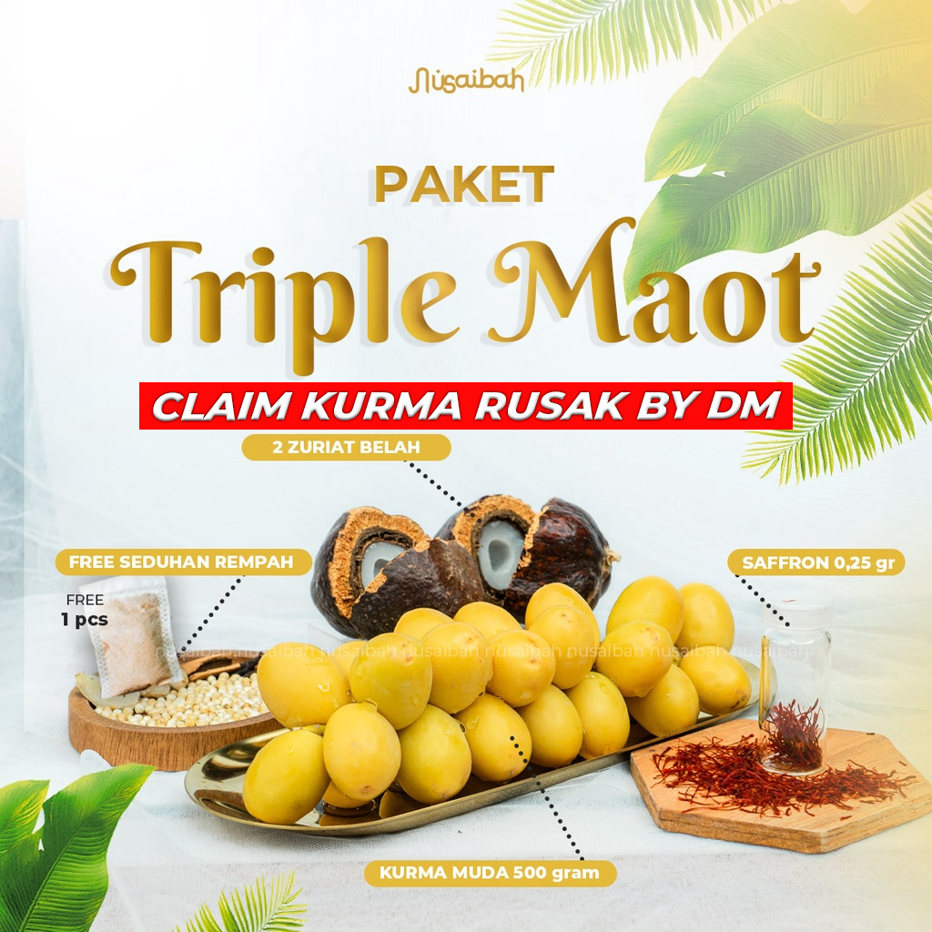 Jual Paket Promil untuk pemula (kurma 500gr + saffron+ zuriat ) TRIPLE ...