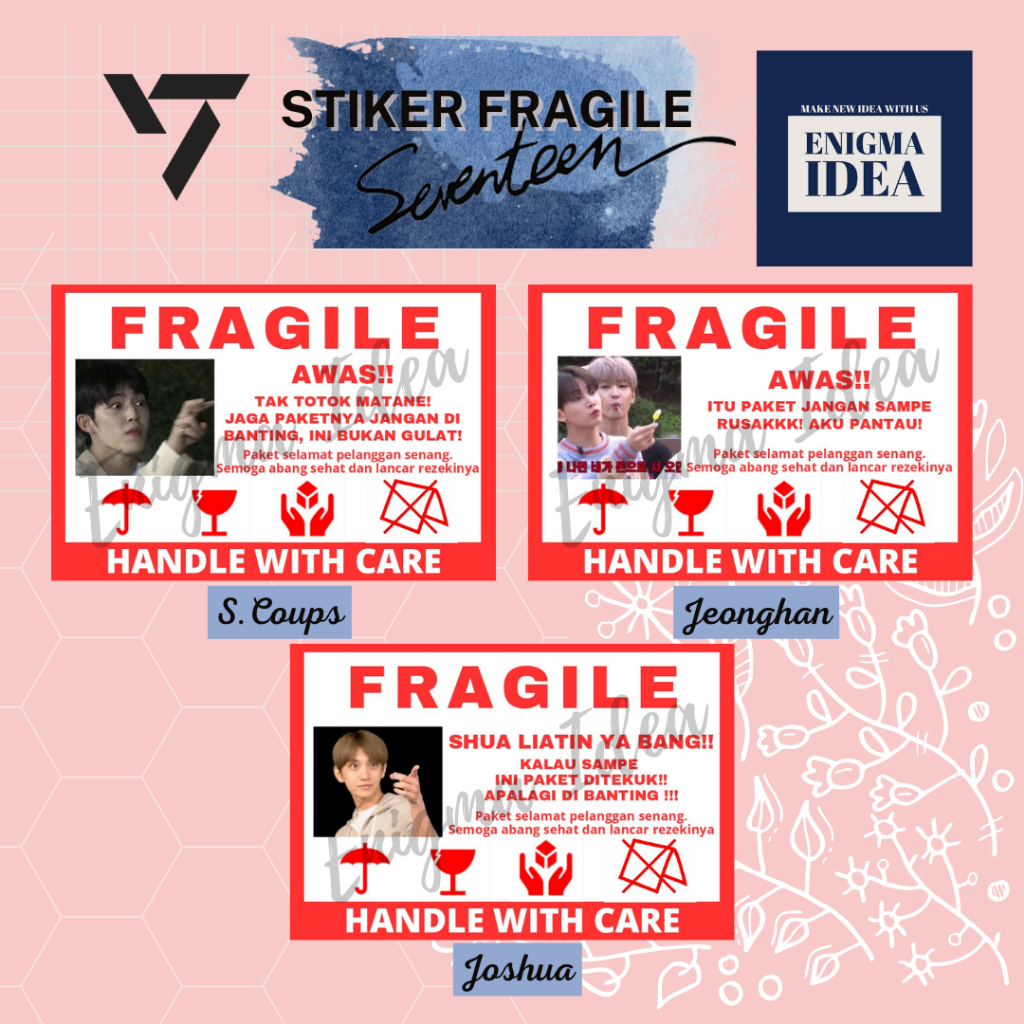 Jual STICKER FRAGILE | STICKER KPOP SEVENTEEN | STIKER FRAGILE UNIK ...