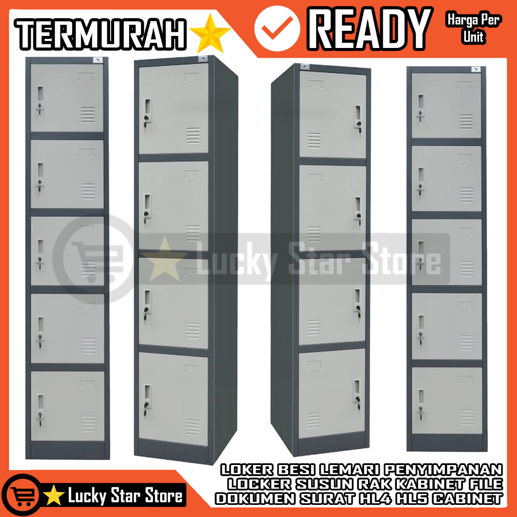 Jual [Kargo] KABINET LOKER BESI LEMARI HL4 HL5 HL 4 5 SUSUN LOCKER FILE RAK DOKUMEN SURAT BERKAS ...