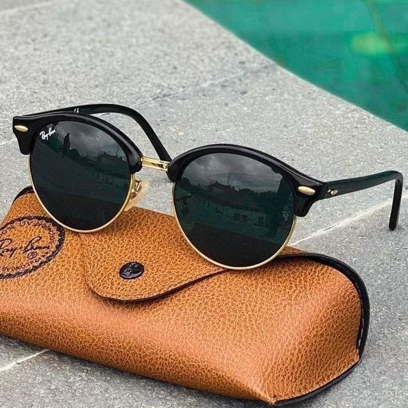 Jual ORIGINAL KACAMATA RAYBAN CLUBMASTER ROUND 4246 BLACK GOLD | Shopee ...