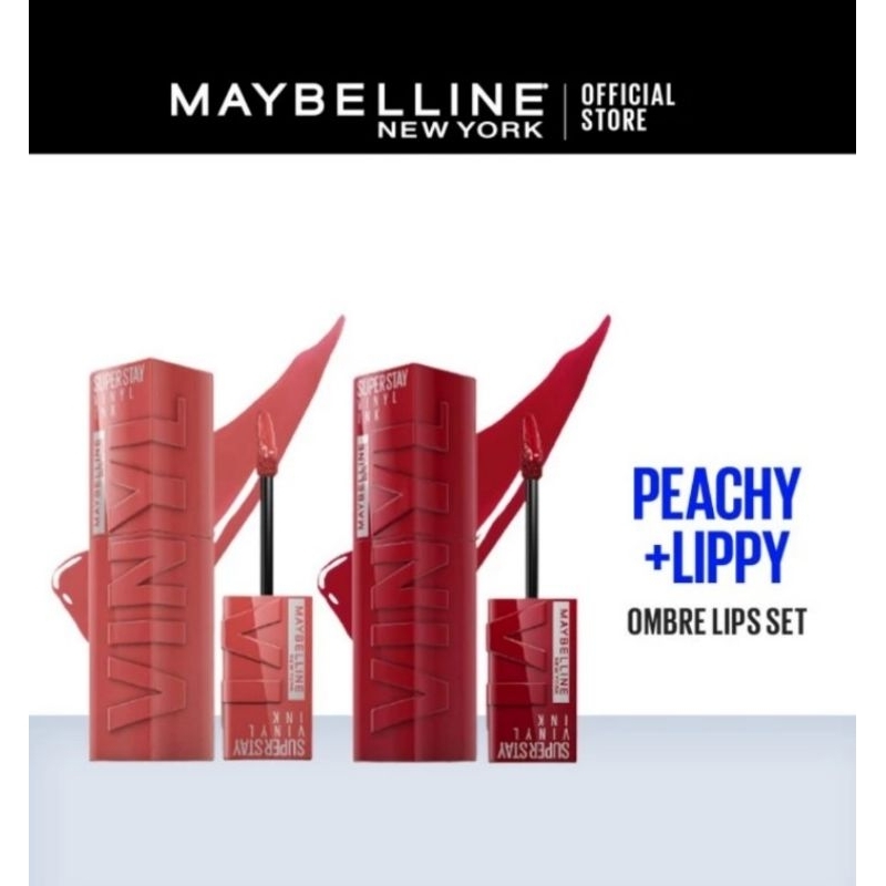 Jual Paket Ombre Maybelline Superstay Vinyl Ink Peppy + Lippy | Shopee ...