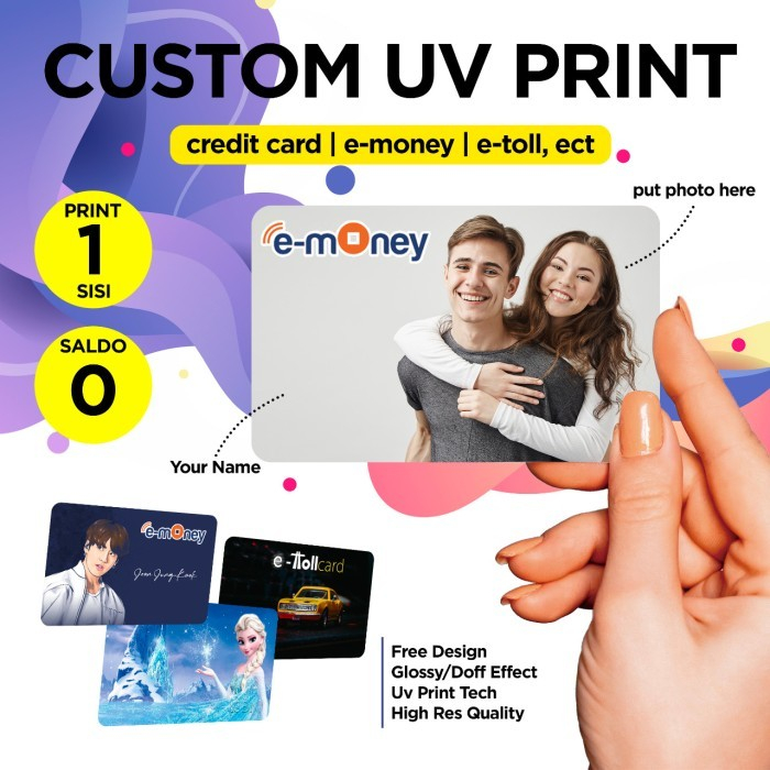 Jual Mandiri Etoll E-toll Emoney E-money custom foto 1 sisi / BRI ...