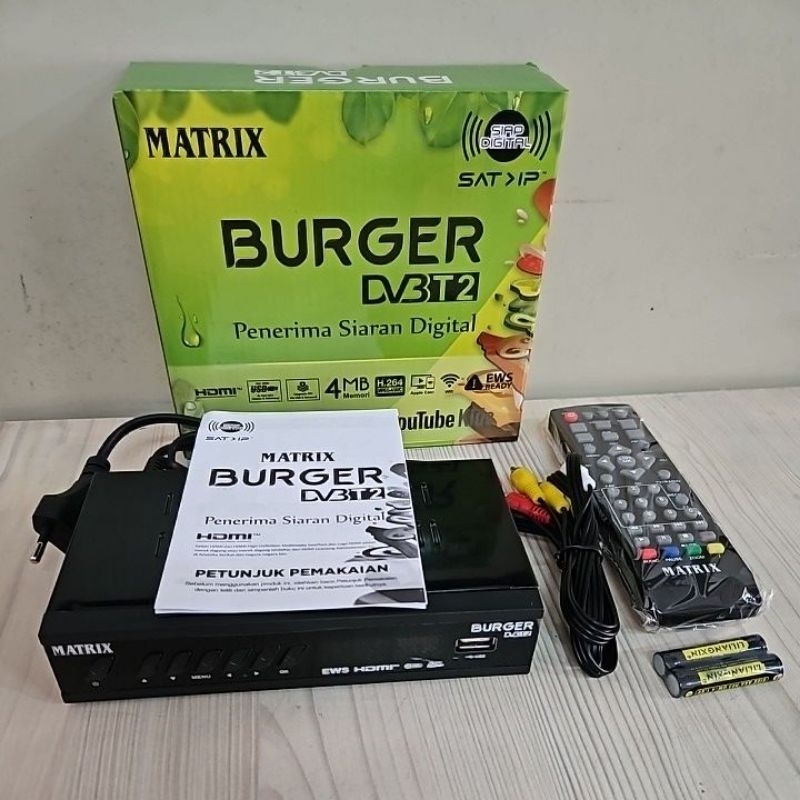 Jual STB SET TOP BOX MATRIX BURGER HIJAU DVB T2 | Shopee Indonesia