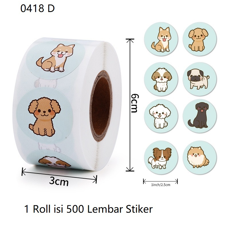 Jual Gannise Stiker Dekorasi Packing Sticker Roll 500pcs Label Bulat ...