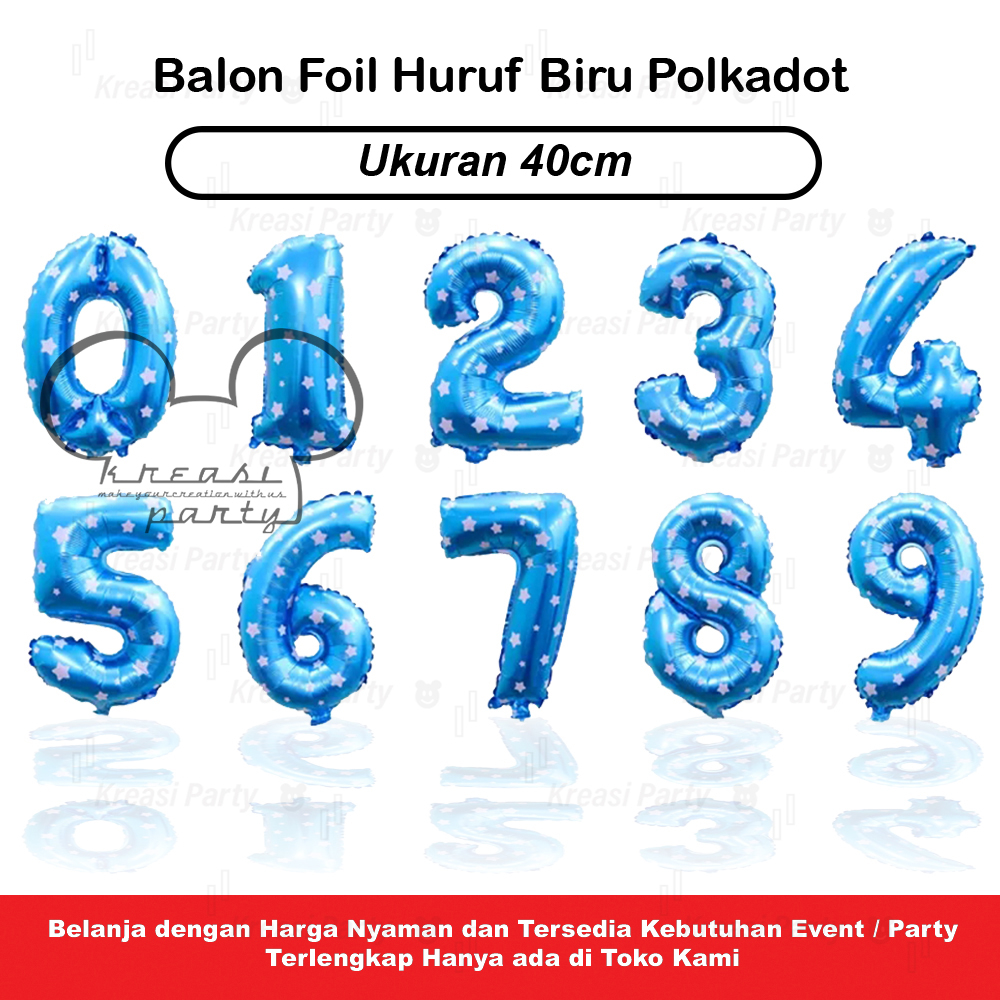 Jual Balon Foil Angka Biru / Balon Angka Biru / Balon Foil Angka Biru ...