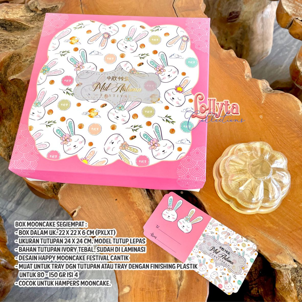 Jual Mooncake Box / Kotak Mooncake happy mid autumn Festival Sekat 4 ...