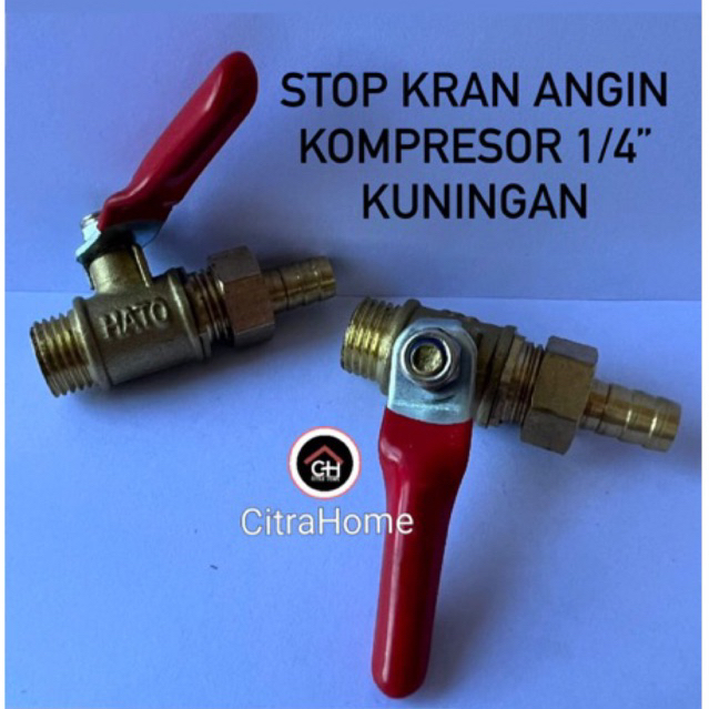 Jual Stop Kran Angin Kompresor/AirCock 1/4” Hato | Shopee Indonesia