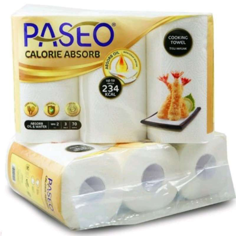 Jual Paseo tissue minyak calorie absorb 3 roll / 70 sheets / 2 ply ...