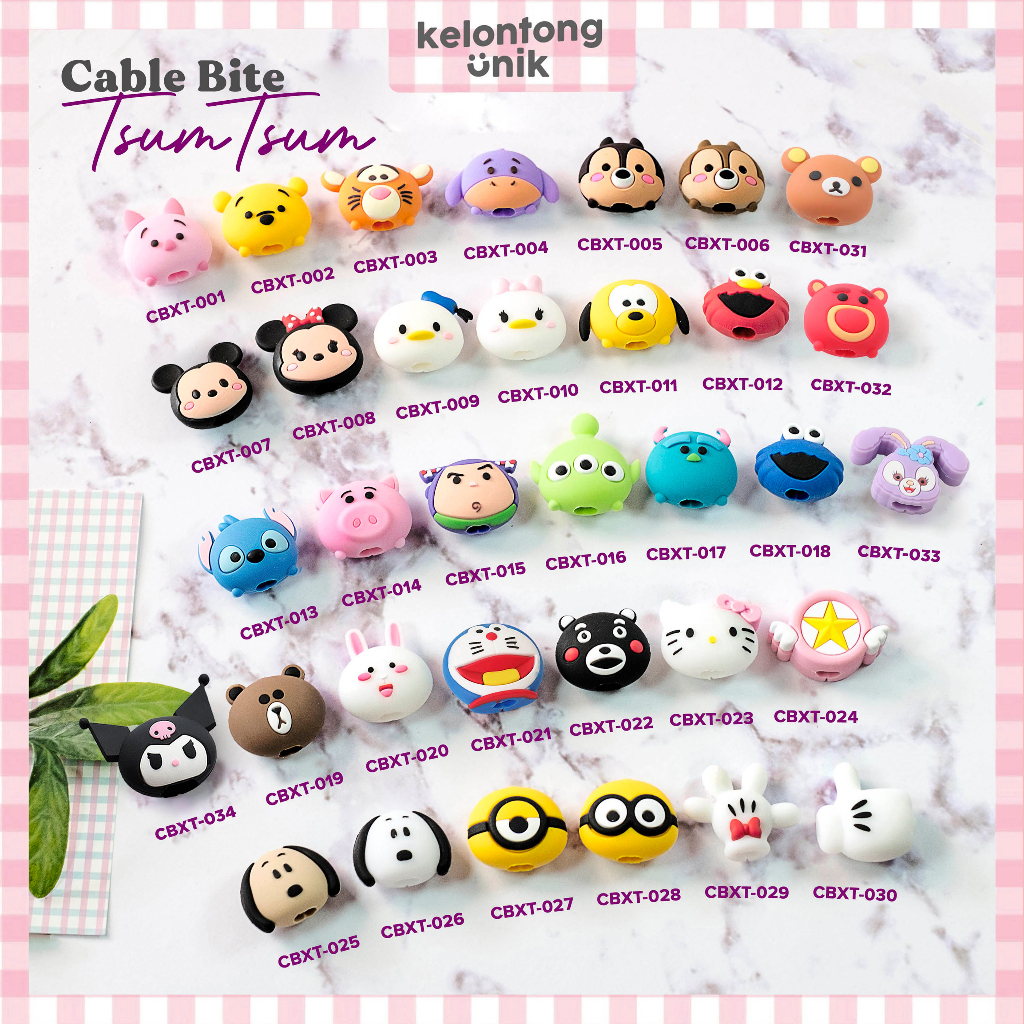 Jual KELONTONG UNIK | TSUM TSUM - Cable Bite/ Pelindung Ujung Kabel ...