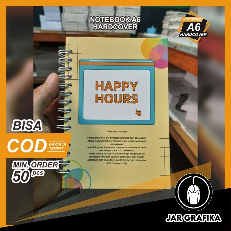Jual Notebook hard cover A6 custom / buku catatan custom / jurnal ...