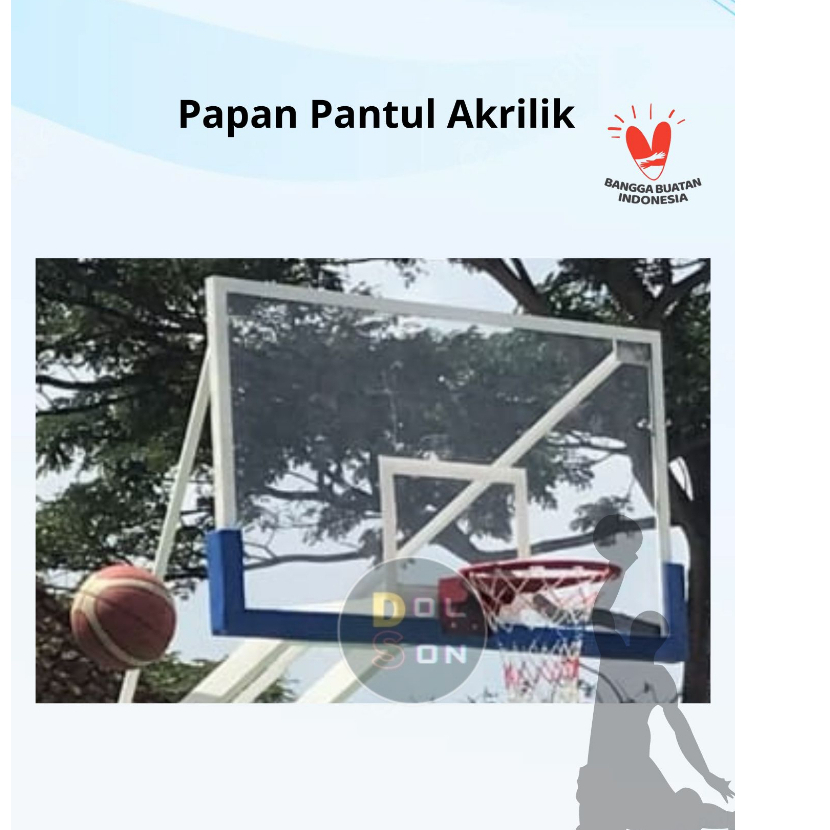 Jual Papan Pantul Basket Akrilik 15 mm 105x180 Include Ring dan Jaring ...