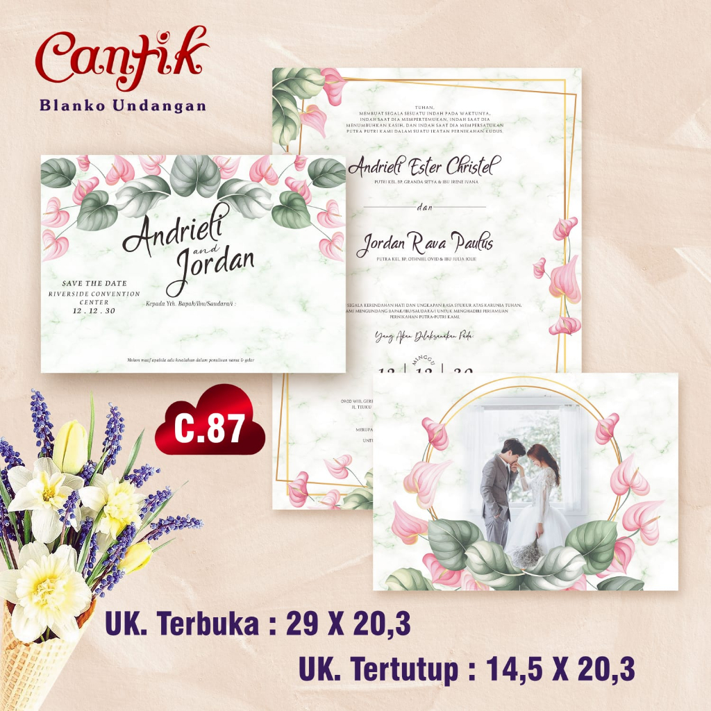 Jual Blangko Undangan Cantik 87 | Blangko Undangan kosong | Kertas ...
