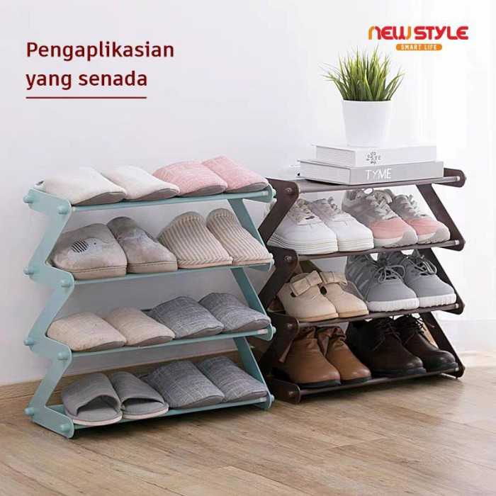 Jual Rak Sepatu 4 Susun Shoe Rack Sandal Holder Mudah Bongkar Pasang ...