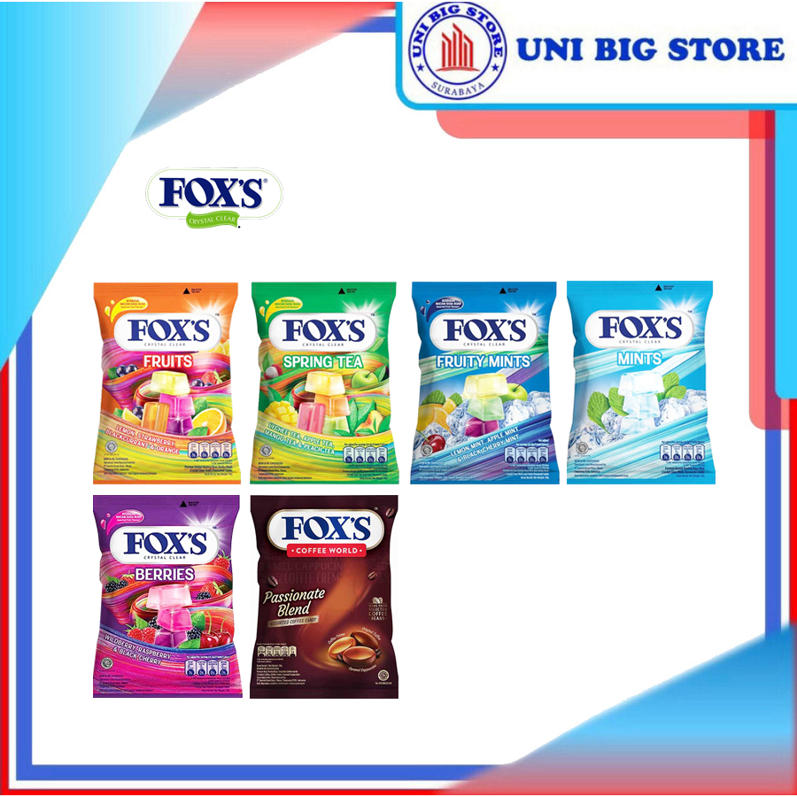 Jual Foxs Crystal Clear Candy Bag 90 Gr Permen Foxs Fruit Mint Berry