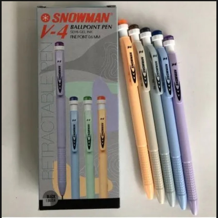 Jual Pulpen / pena Snowman V4 Semi-Gel Ink 0.6mm Black / Hitam | Shopee ...