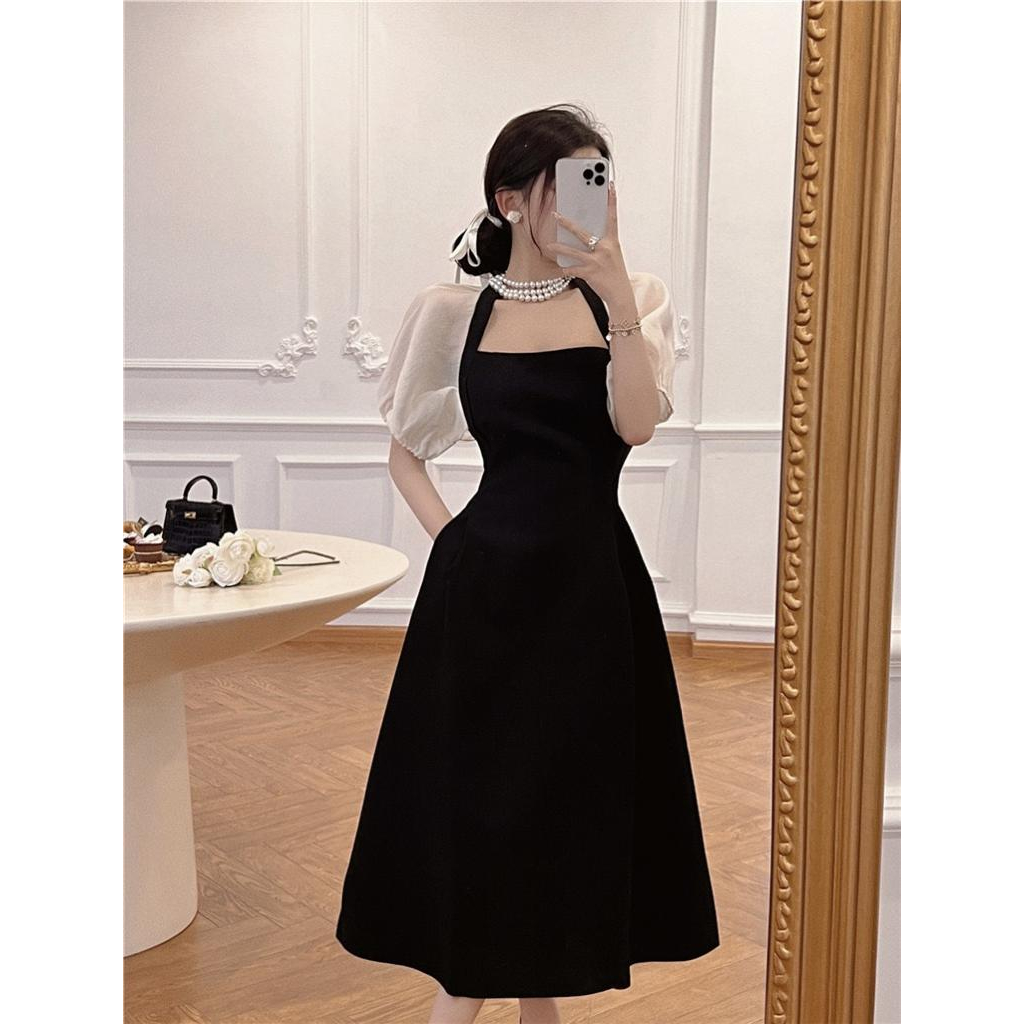 Jual Basic id fashion Dres lengan pendek kombinasi / Dres korean style ...