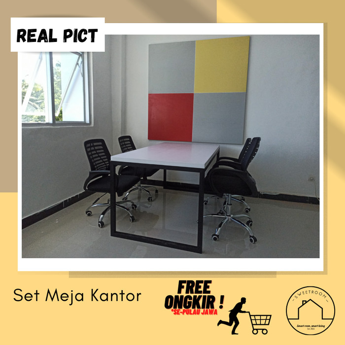 Jual Set Meja Diskusi 4 Kursi - Meja Diskusi - Meja Podcast | Shopee ...