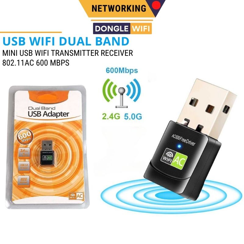 Jual Mini USB WiFi Adapter 5ghz Transmitter Receiver Dongle Dual Band ...