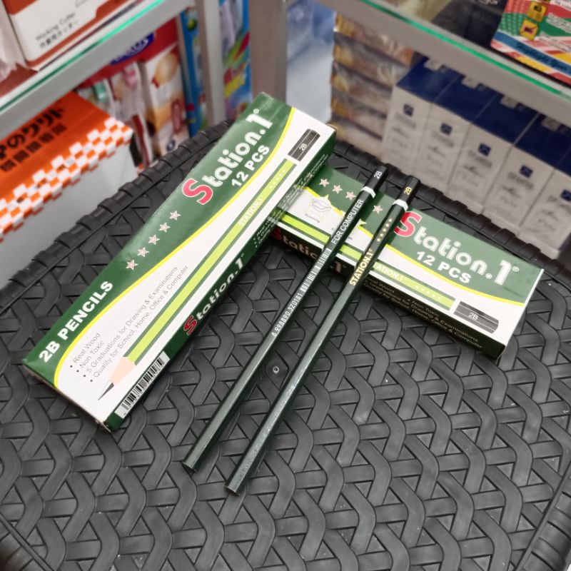 Jual Pensil 2B Station 1 Hijau Cocok Untuk Komputer | Shopee Indonesia