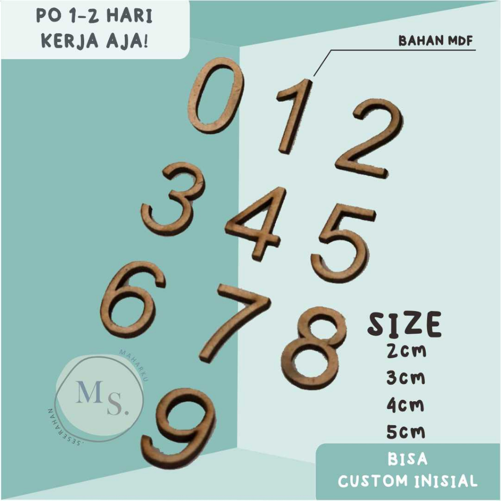 Jual READY Chipboard Angka 0-9 Abjad / Huruf kayu timbul laser cut mdf ...