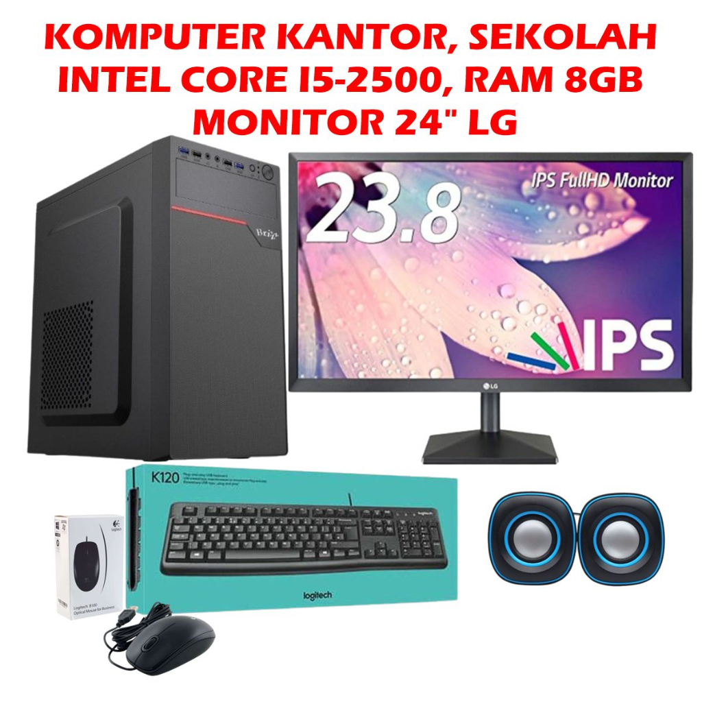 Jual PAKET KOMPUTER KANTOR INTEL CORE I5-2500 RAM 8GB MONITOR LG ...