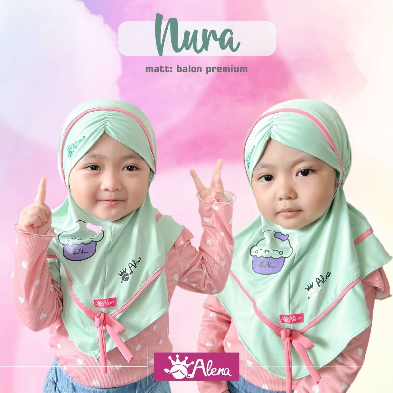 Jual JILBAB BAYI NURA ALENA BABY CAKE SABLON LIST KOMBI | Shopee Indonesia