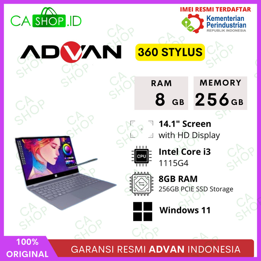Jual Advan Laptop Series | Advan 360 Stylus Sketsa Notebook Flip 2in1 ...